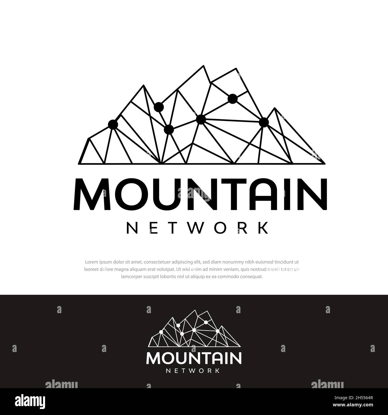 Mountain line logo internet network vector illustration Stock Vector ...