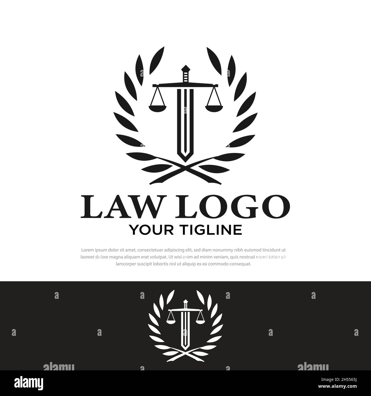 Creative premium sword scale law firm trend logo design Stock Vector ...