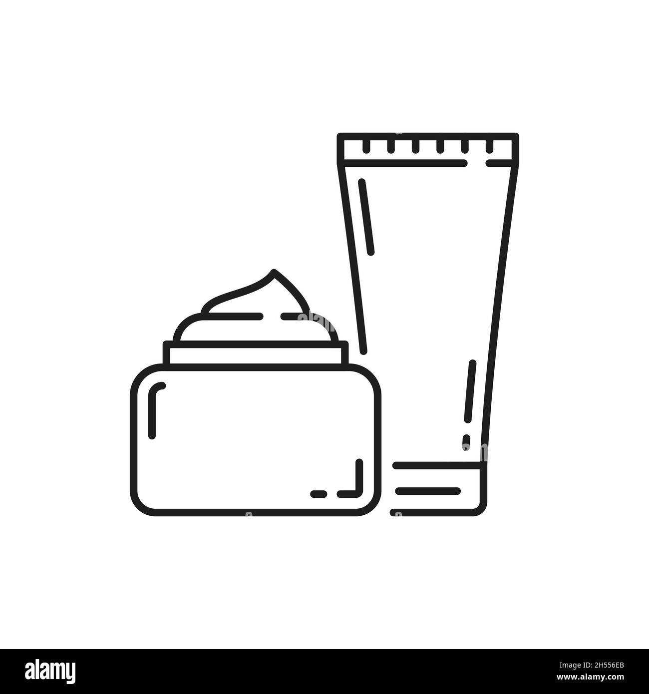 Beauty cosmetics cream bottles, spa skin care products isolated thin ...