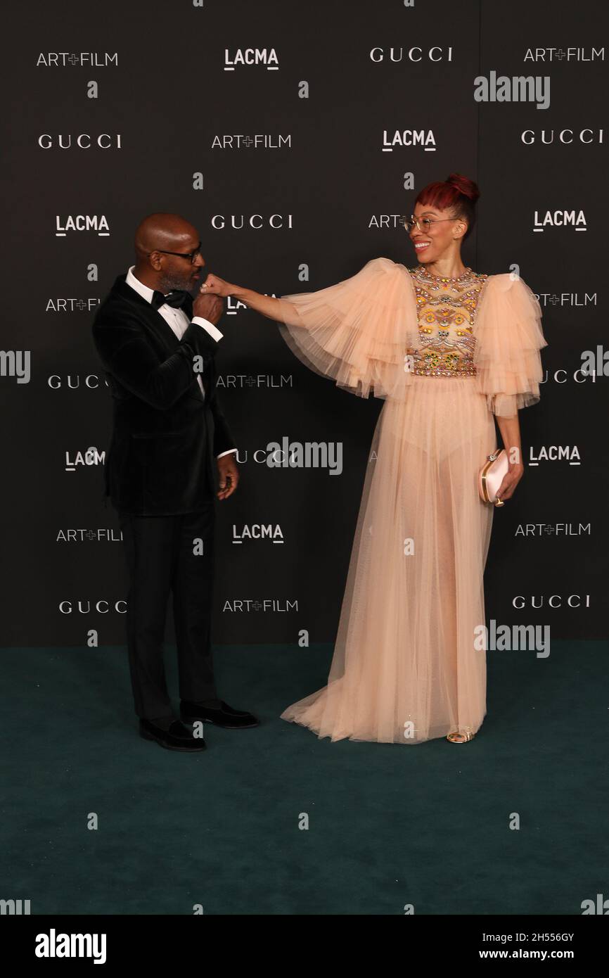 Kevin Pemberton and Amy Sherald arrive at the 2021 LACMA Art + Film ...