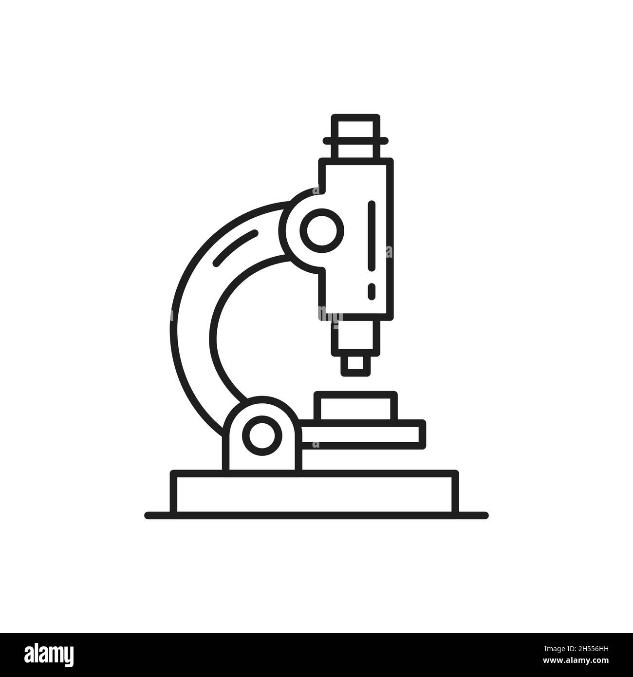 Microscope isolated research equipment thin line icon. Vector optical ...