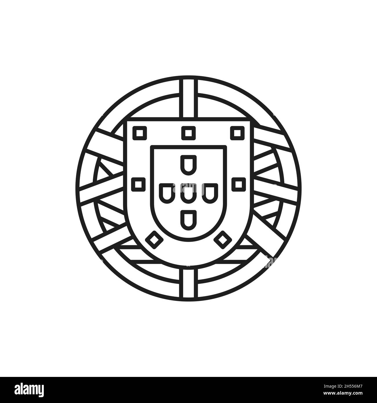 Portuguese shield isolated coat of arm of Portugal thin line icon ...