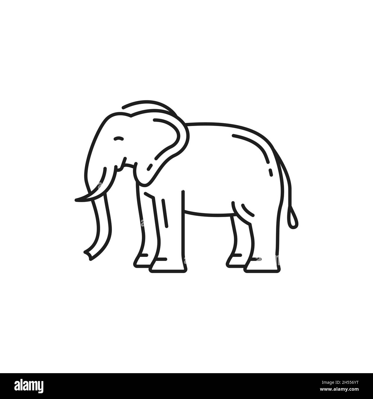 Thailand animal elephant isolated thin line icon. Vector safari african ...