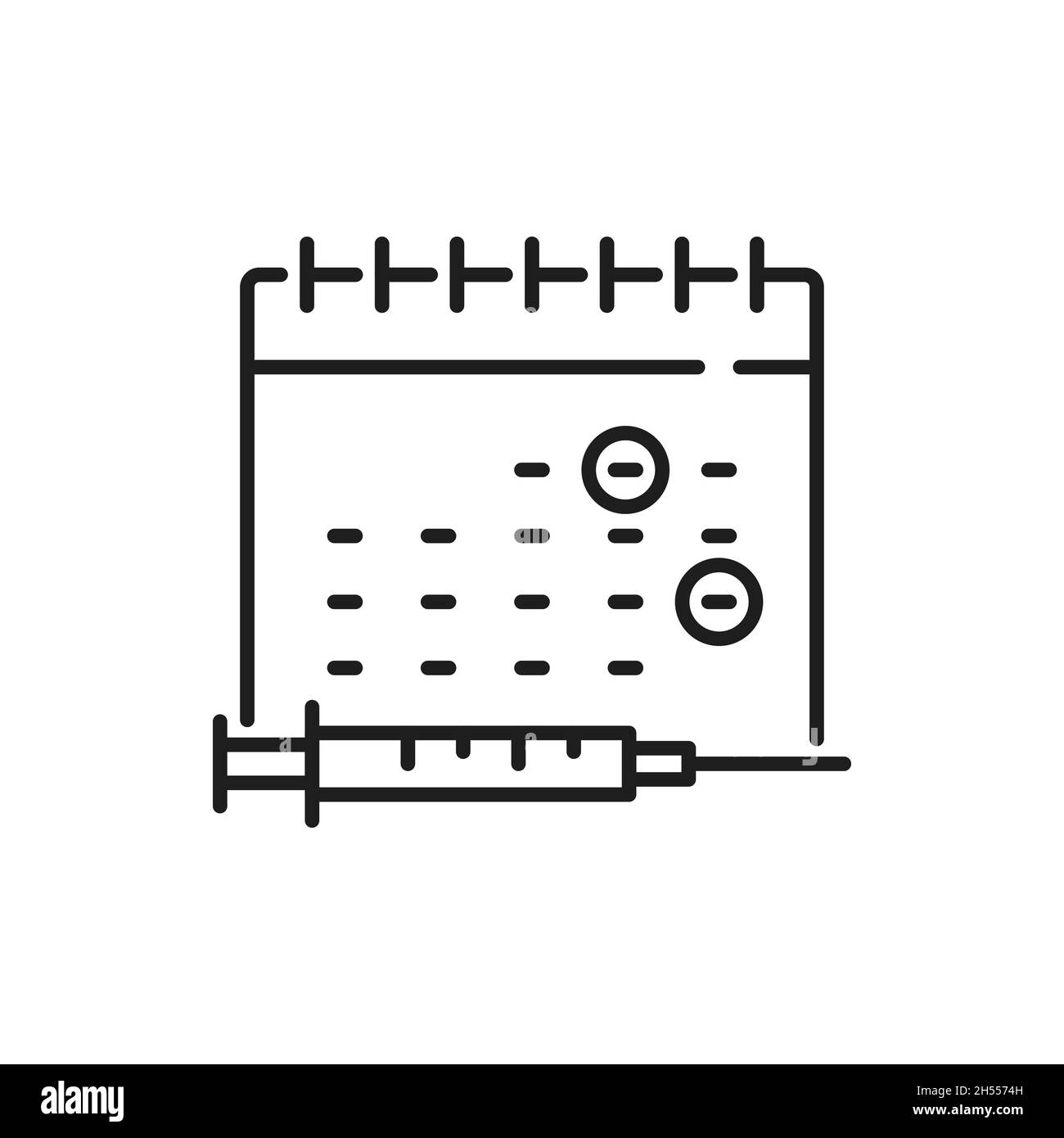 Coronavirus vaccination schedule, calendar with two marked dates ...