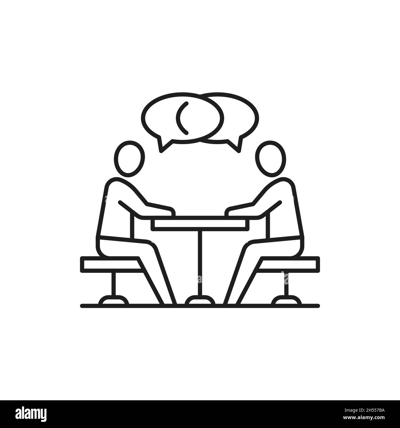 Team business meeting, people sitting at table and communicate isolated ...