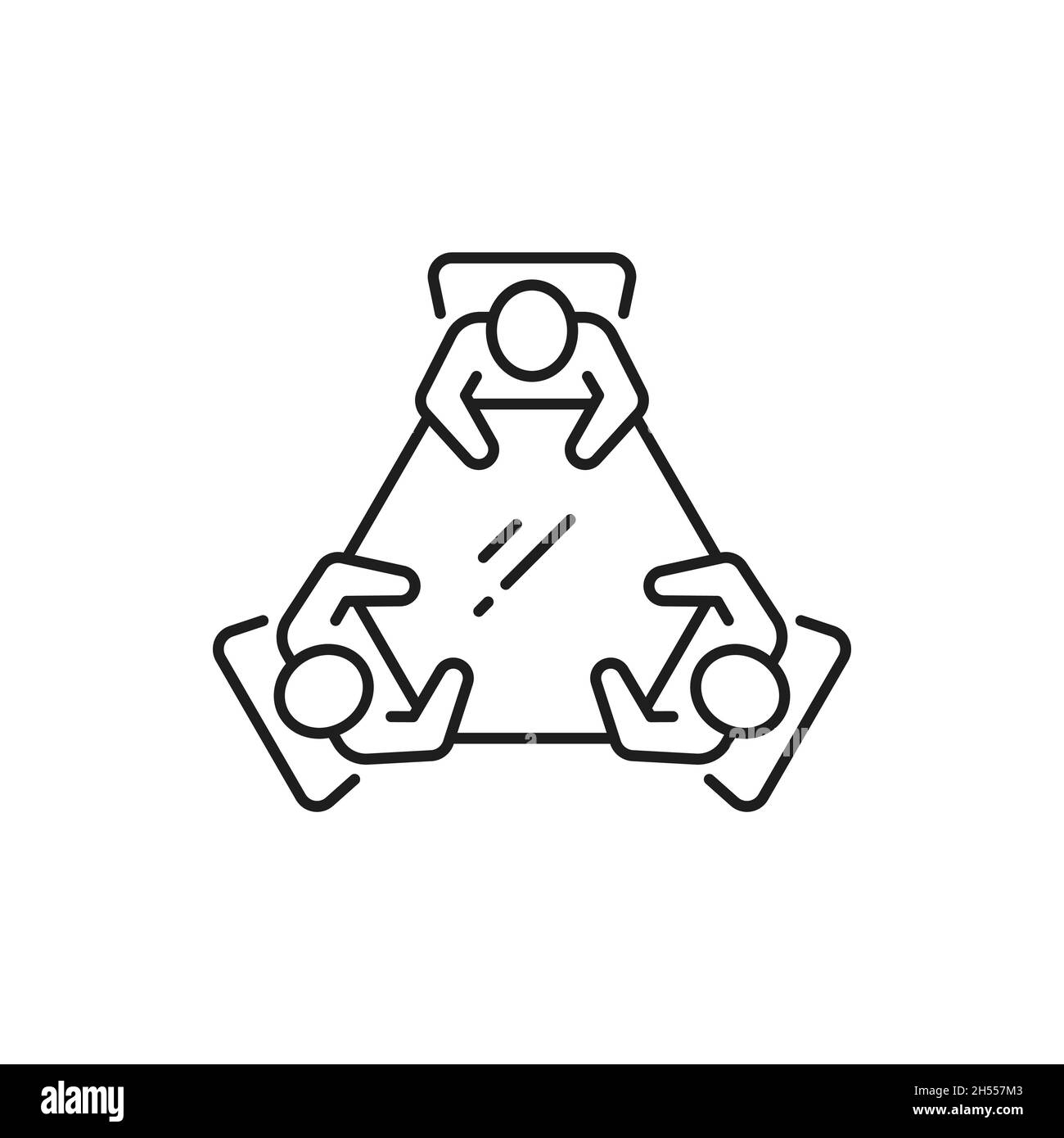 Discussion and brainstorm, people sitting at round table on chairs ...