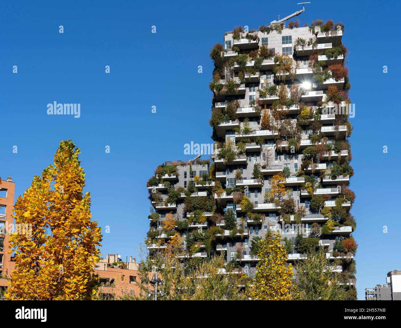 Milano, Italy. Bosco Verticale, view at the modern and ecological ...