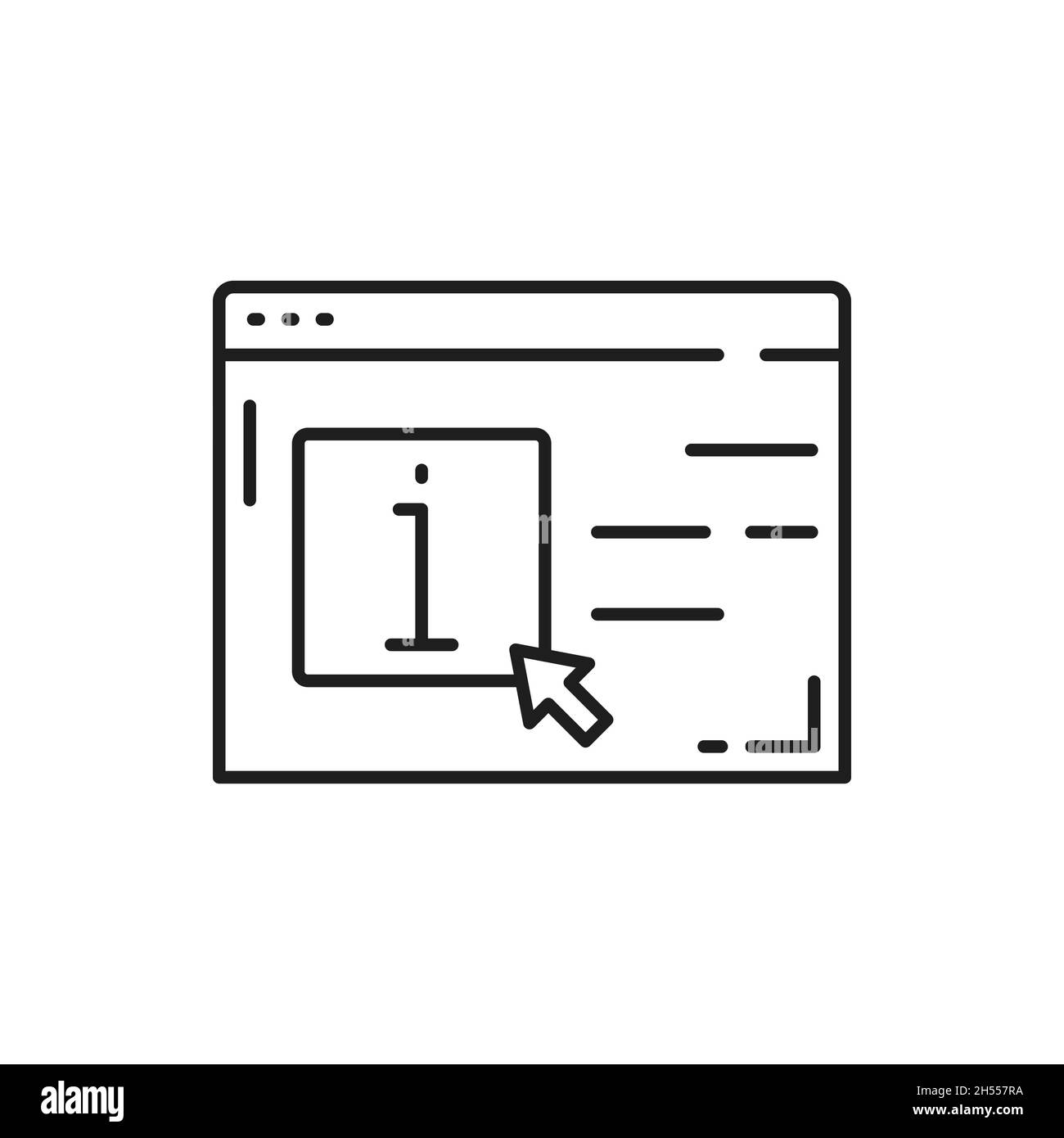 Info box, instruction monitor isolated thin line icon. Vector ...