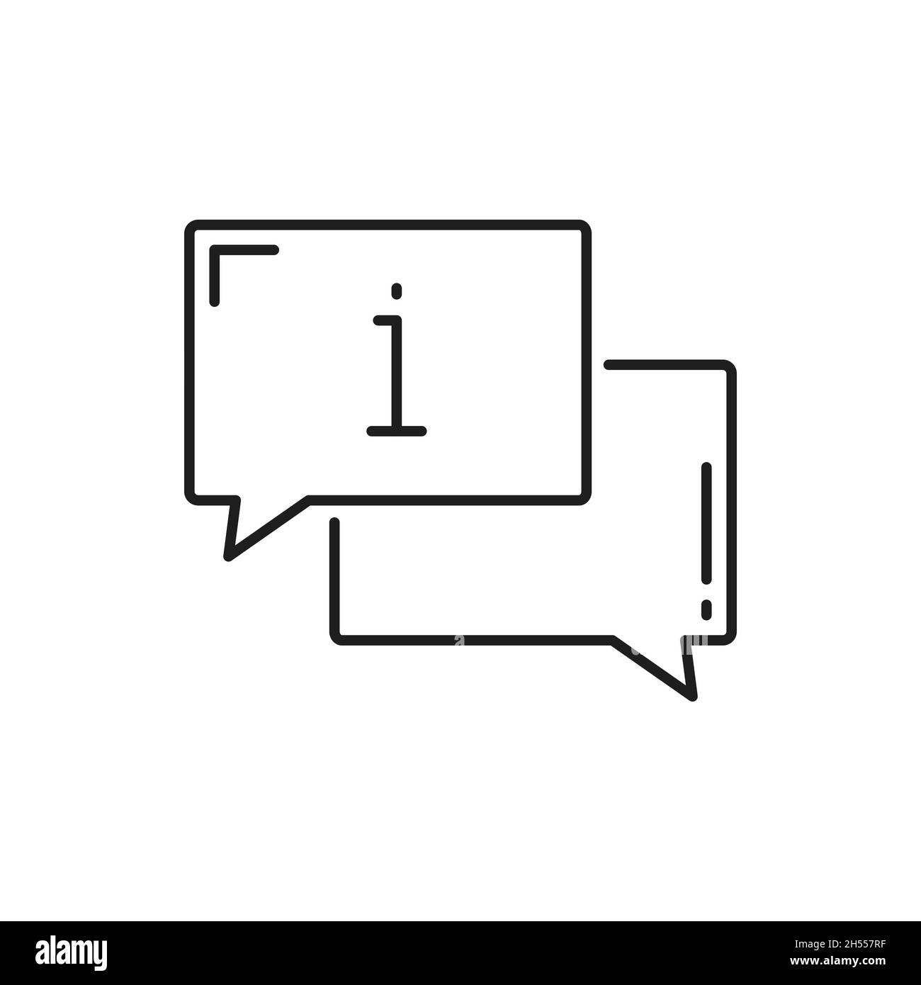 Information chat bubble isolated thin line icon. Vector info render ...