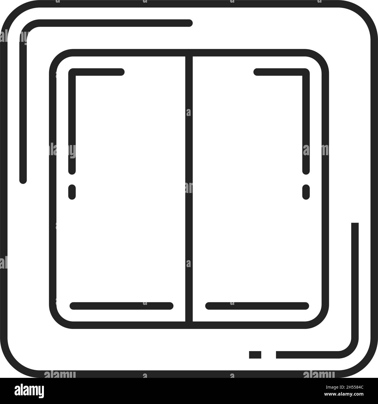 Light switch isolated thin line icon. Vector european style rocker ...