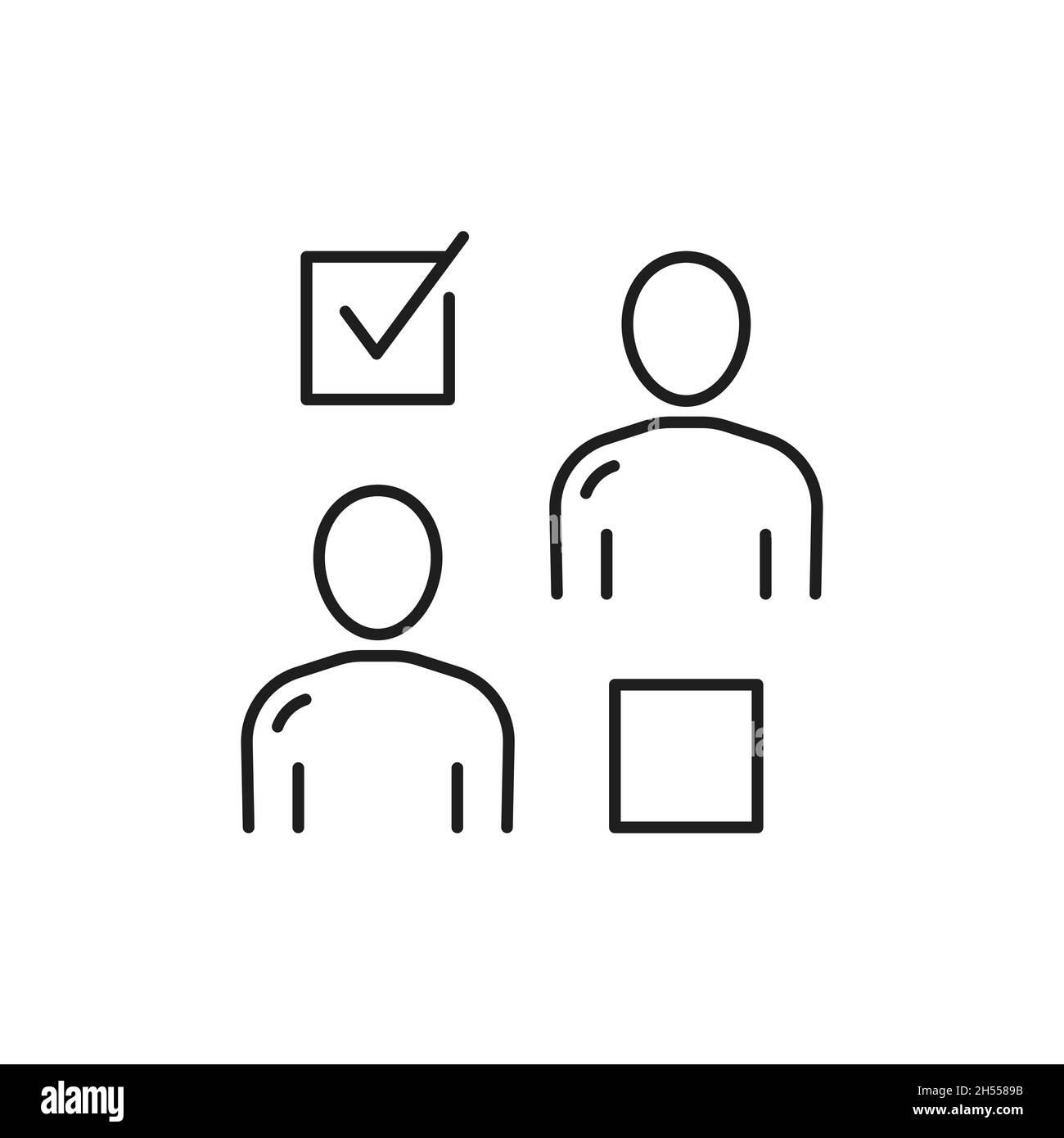 Selecting hiring right employee, worker candidate isolated check in ...