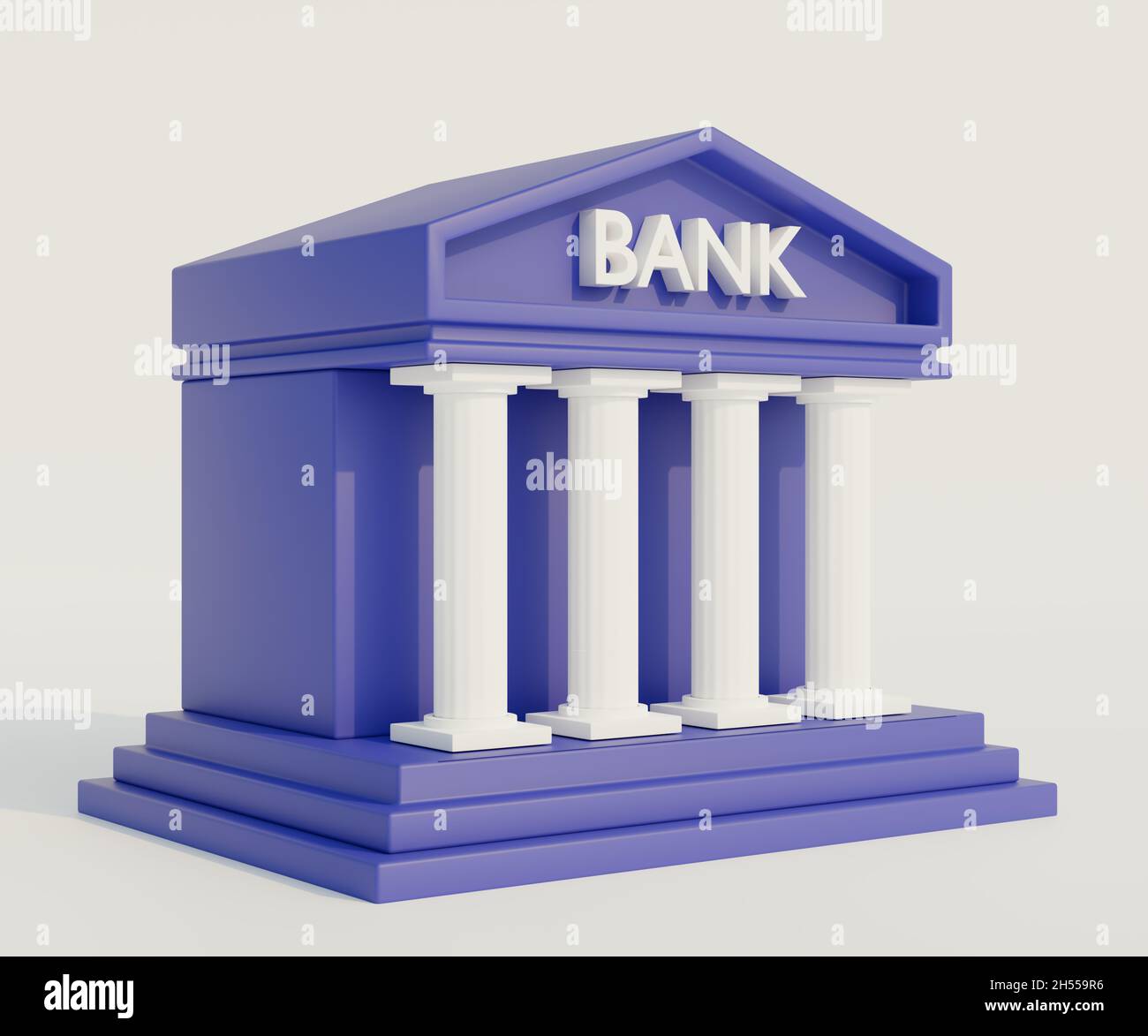 Bank building with columns. Financial Institution Building. 3D ...