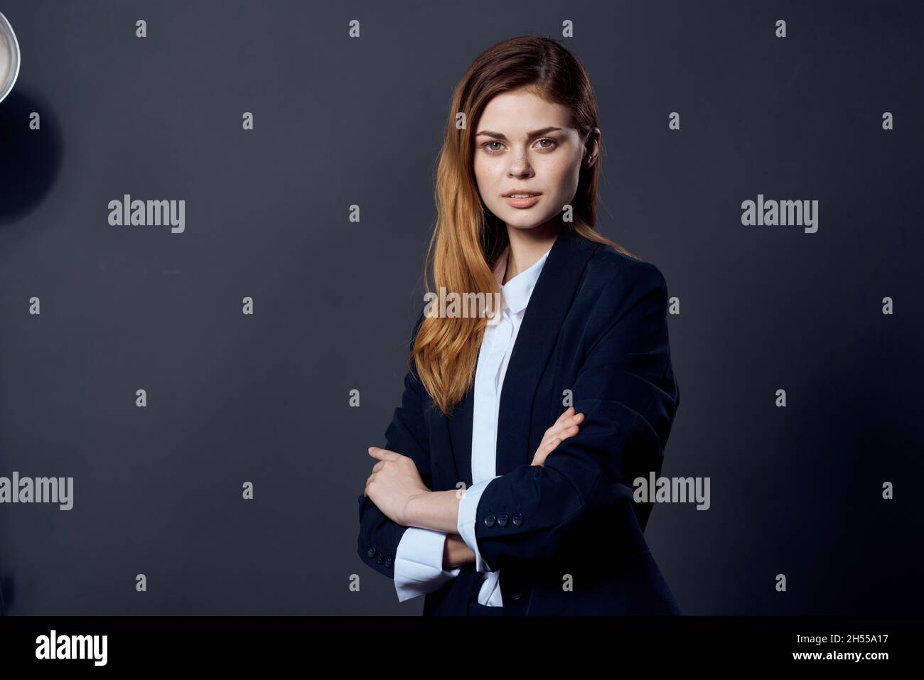 female manager executive office isolated background Stock Photo - Alamy