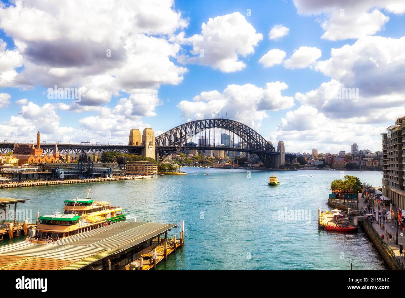 City architecture around Circular quay in City of Sydney with the ...