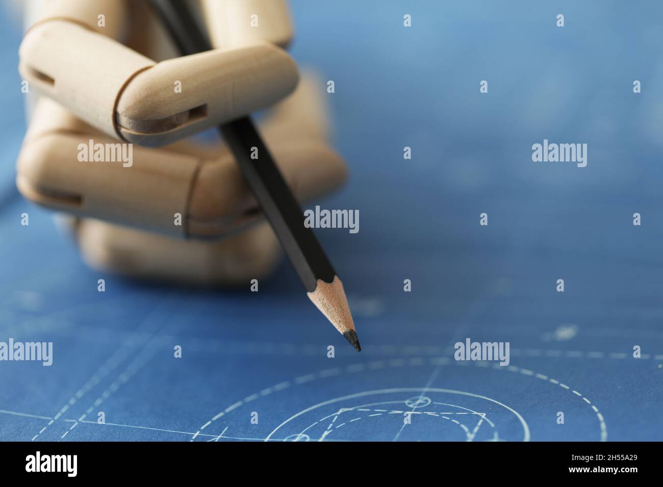 Blue paper with plot plan Stock Photo - Alamy