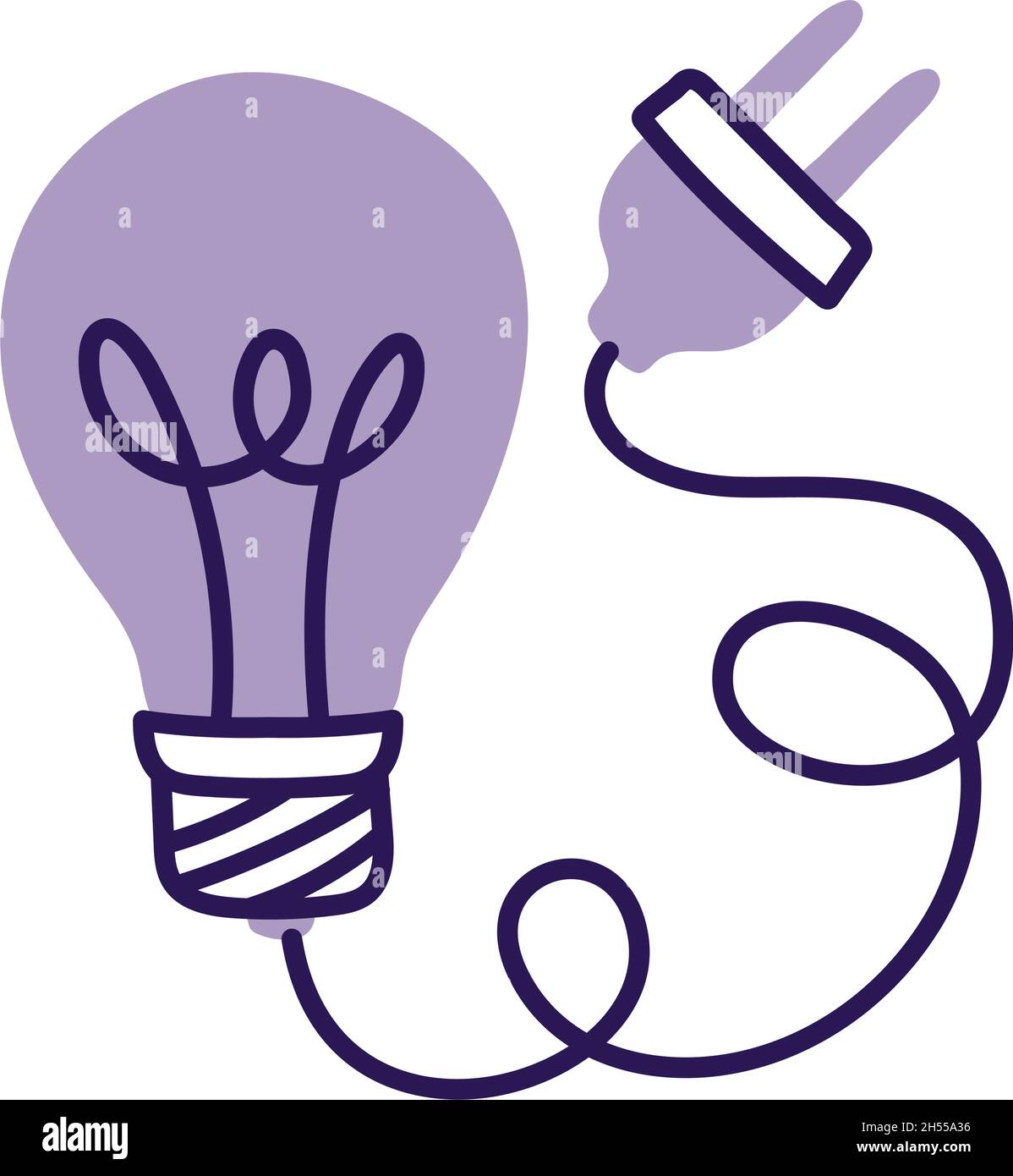 light bulb with wire Stock Vector Image & Art - Alamy