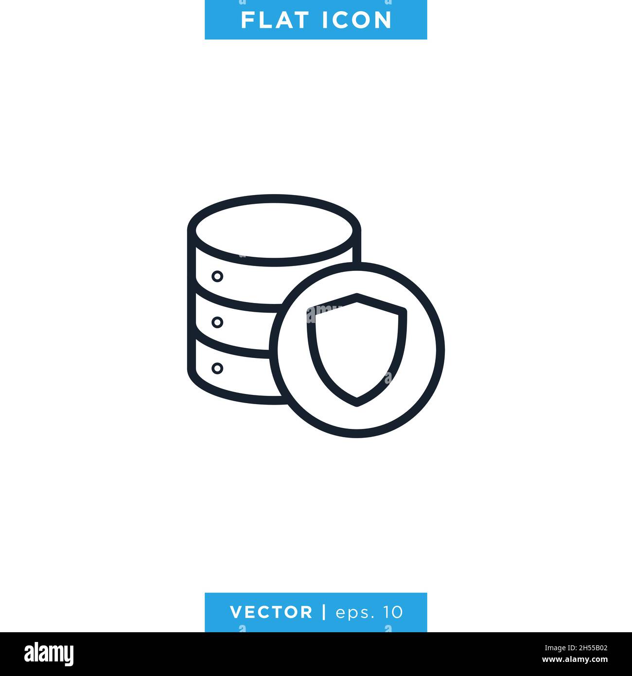 Database and shield icon vector stock illustration design template ...