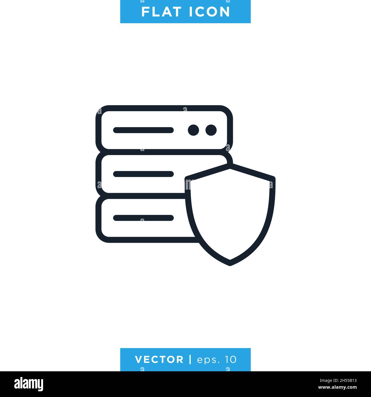 Database and shield icon vector stock illustration design template ...
