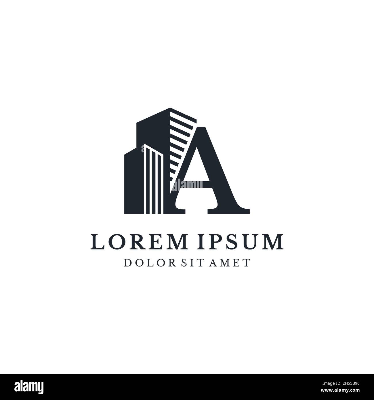 Letter A with building logo vector stock illustration design template ...
