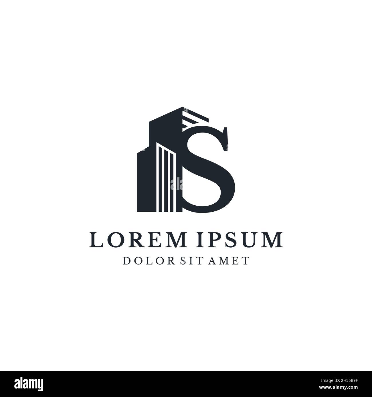 Letter S with building logo vector stock illustration design template ...