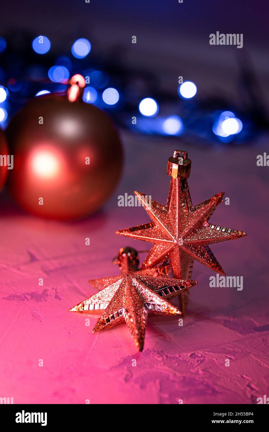 Christmas tree toy, an asterisk for New Year's decor Stock Photo - Alamy