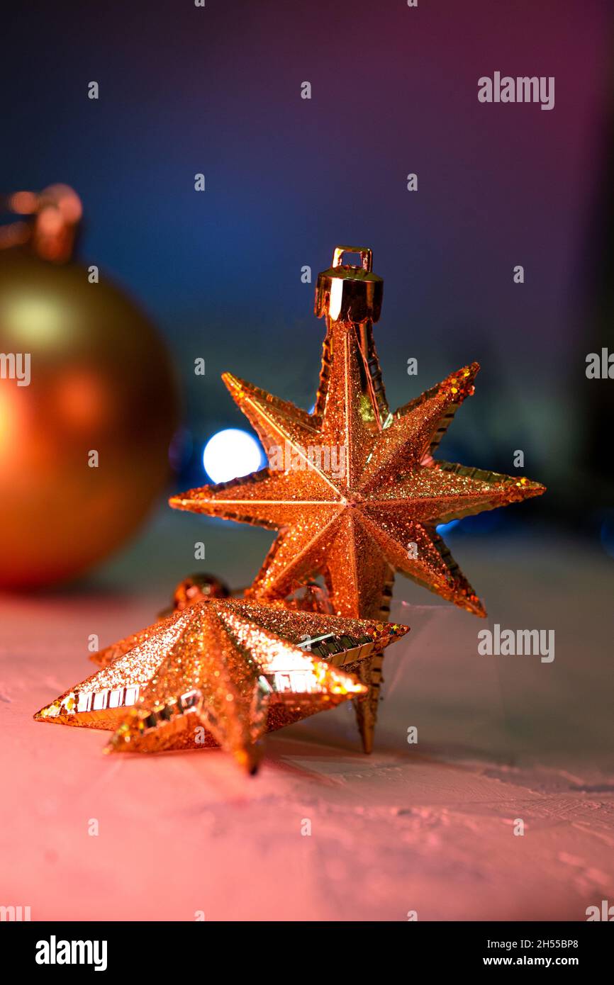 Christmas tree toy, an asterisk for New Year's decor Stock Photo - Alamy