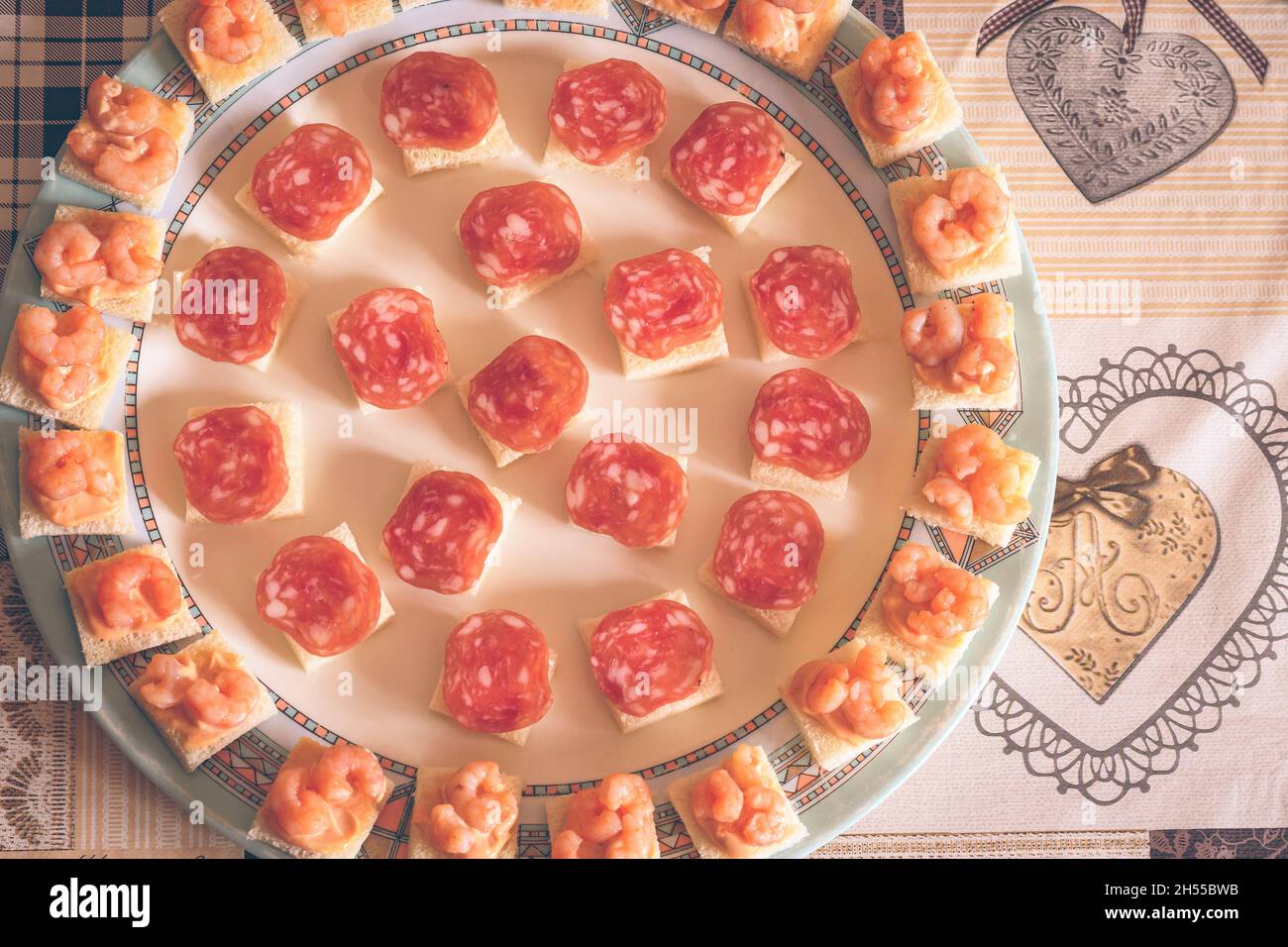 Assorted Homemade Canapés Appetizers Stock Photo - Alamy