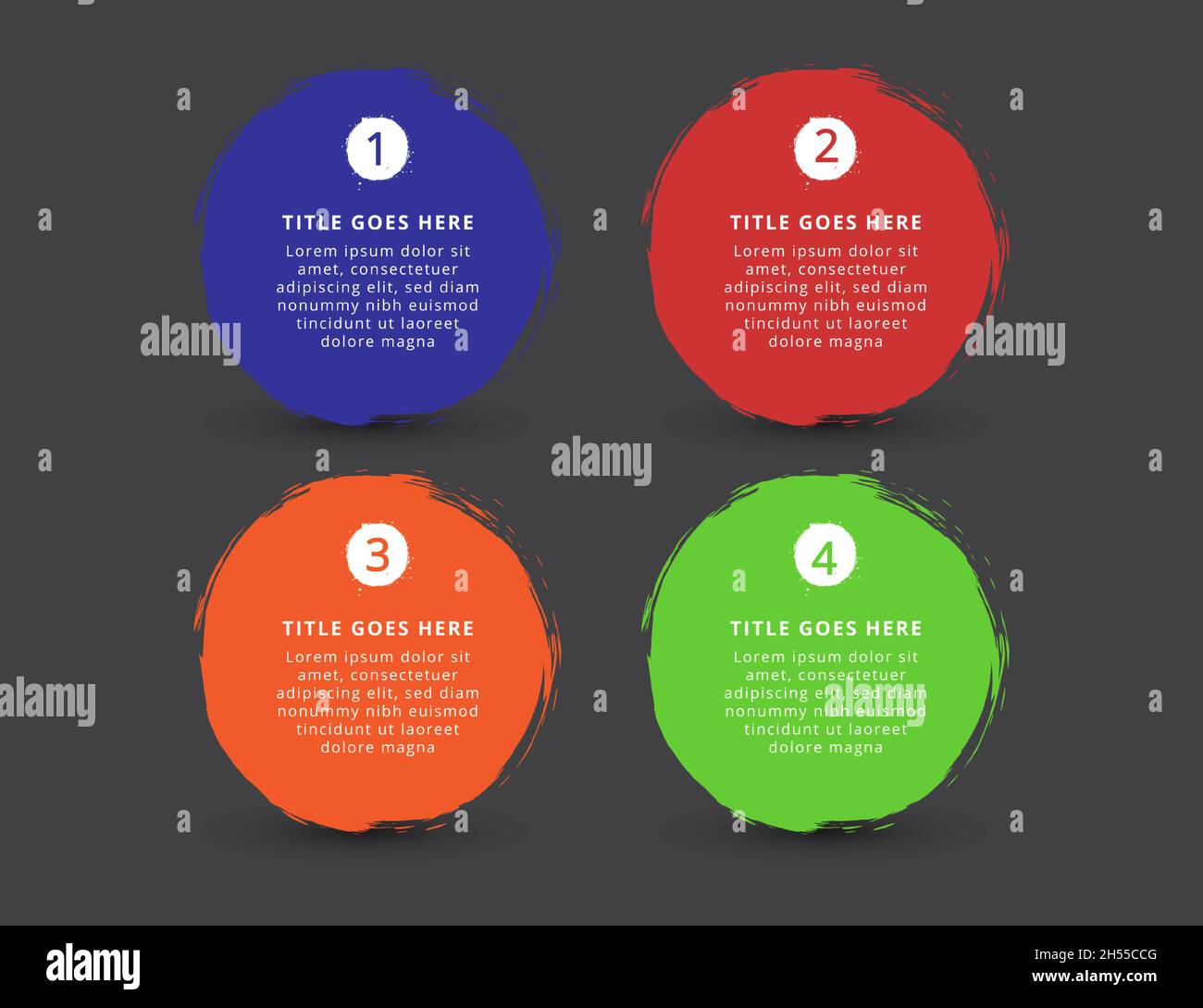 Circle Infographics with Brush Texture Style Stock Vector Image & Art ...