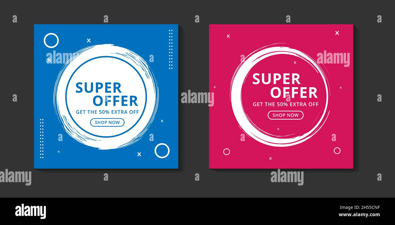 Super Offer Banner Two Color. Vector Illustration Stock Vector Image ...