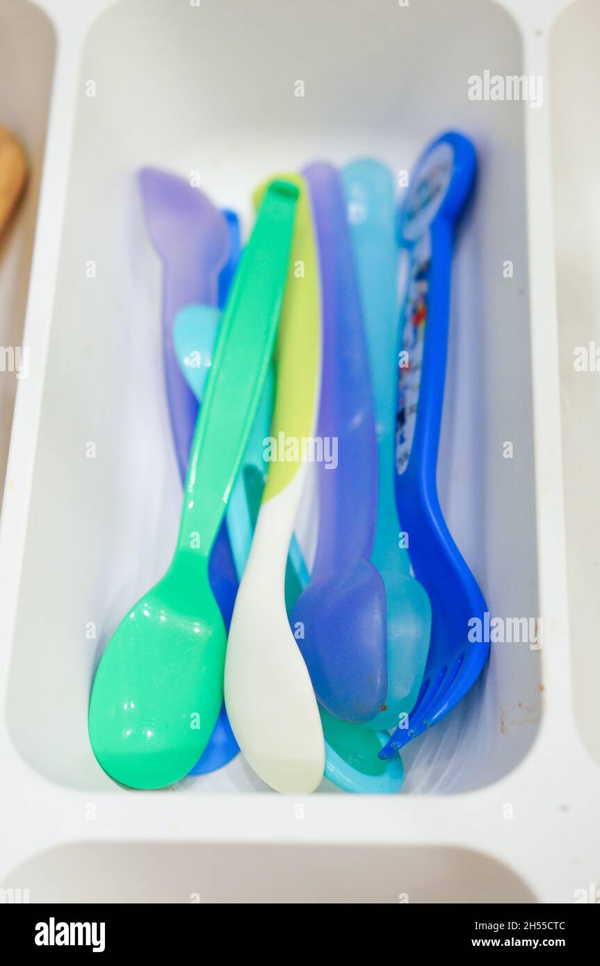 Plastic teaspoons hi-res stock photography and images - Alamy
