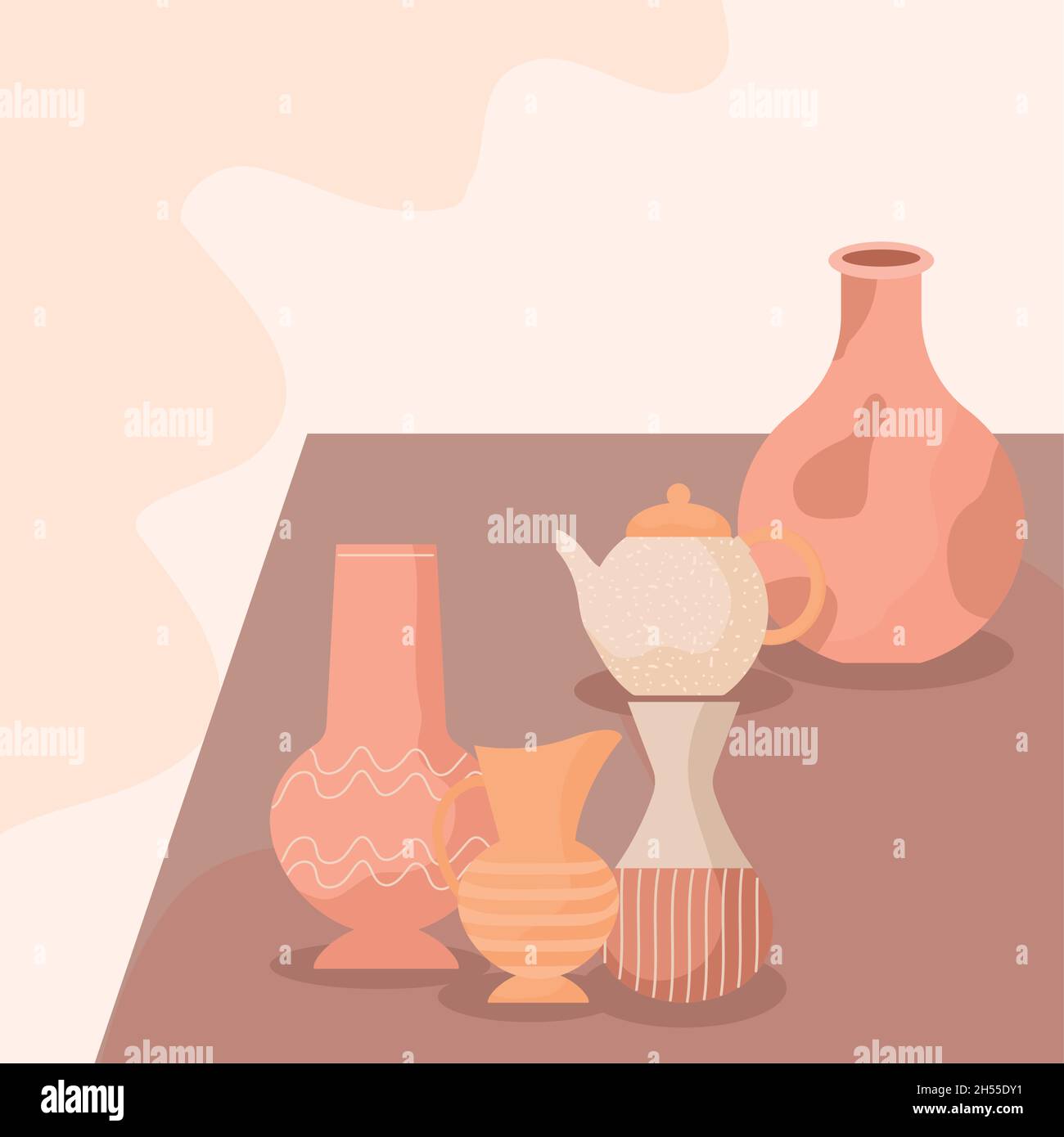 pottery jars poster Stock Vector Image & Art - Alamy