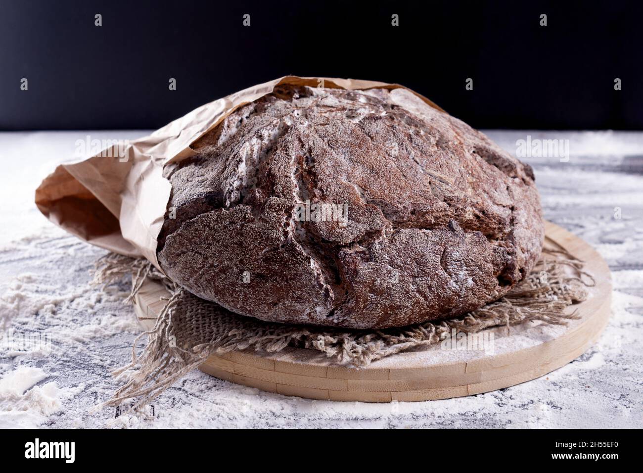 Fresh bland low carb homemade rye bread Stock Photo - Alamy