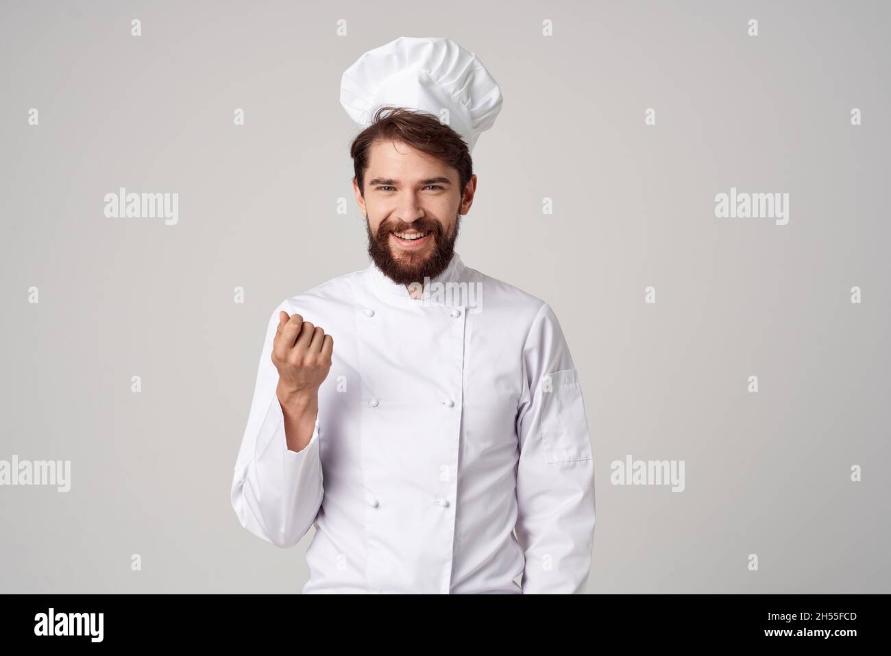 male cook Chef uniform Cooking emotions gourmet isolated background ...