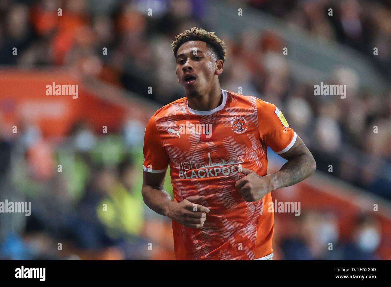 Jordan Gabriel #4 of Blackpool during the game Stock Photo - Alamy