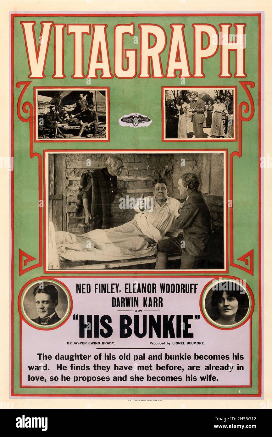 Vintage movie poster - His Bunkie (Vitagraph, 1915), Ned Finley ...