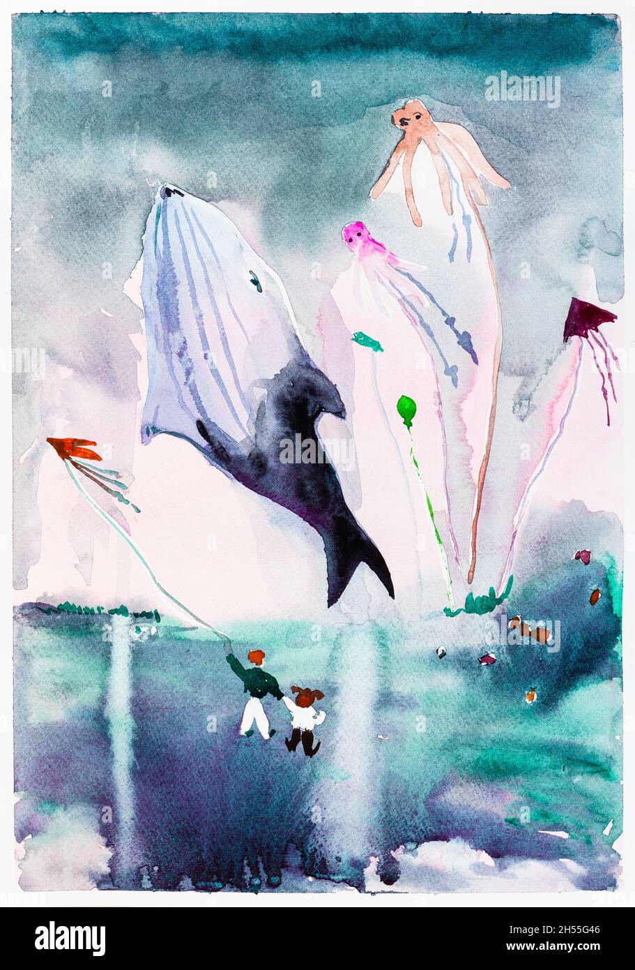 Kite Flying Painting