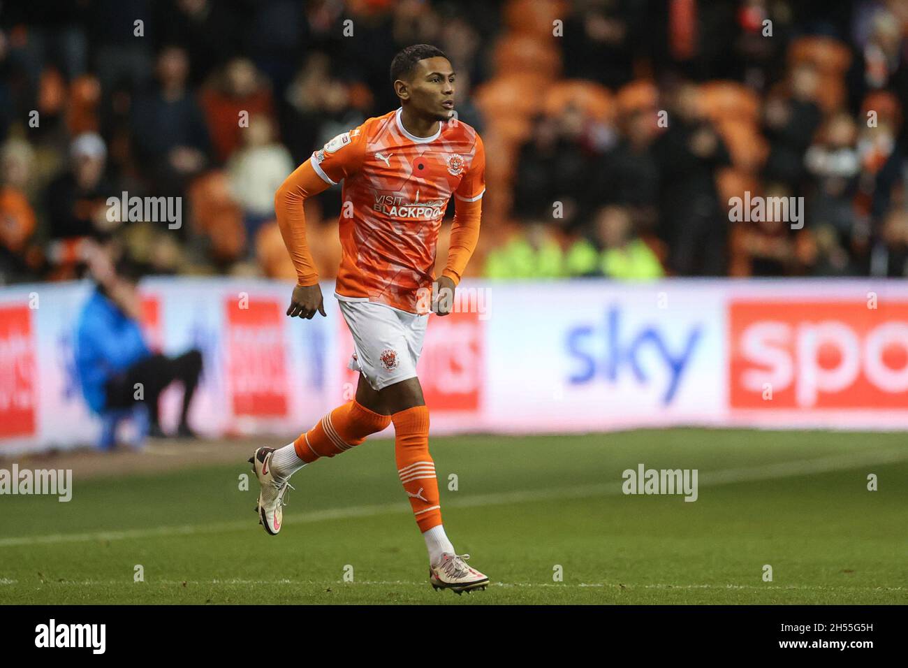 Demetri Mitchell #15 of Blackpool during the game Stock Photo - Alamy