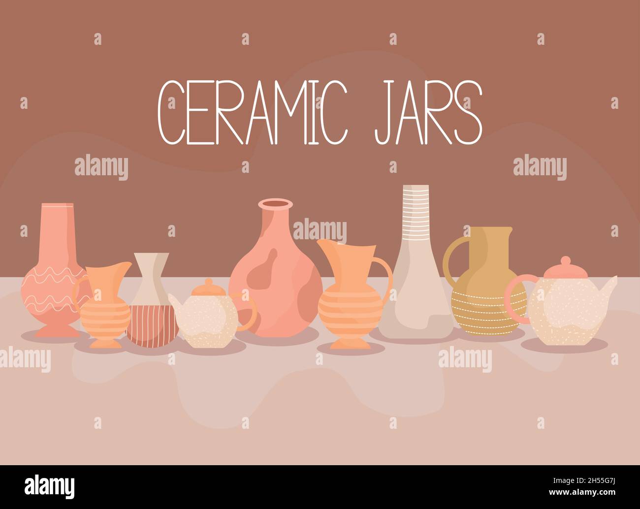 pottery jars illustration Stock Vector Image & Art - Alamy