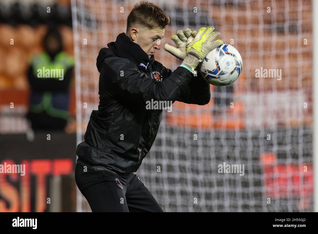 Charlie Monks goalkeeper of Blackpool FC development squad during the ...