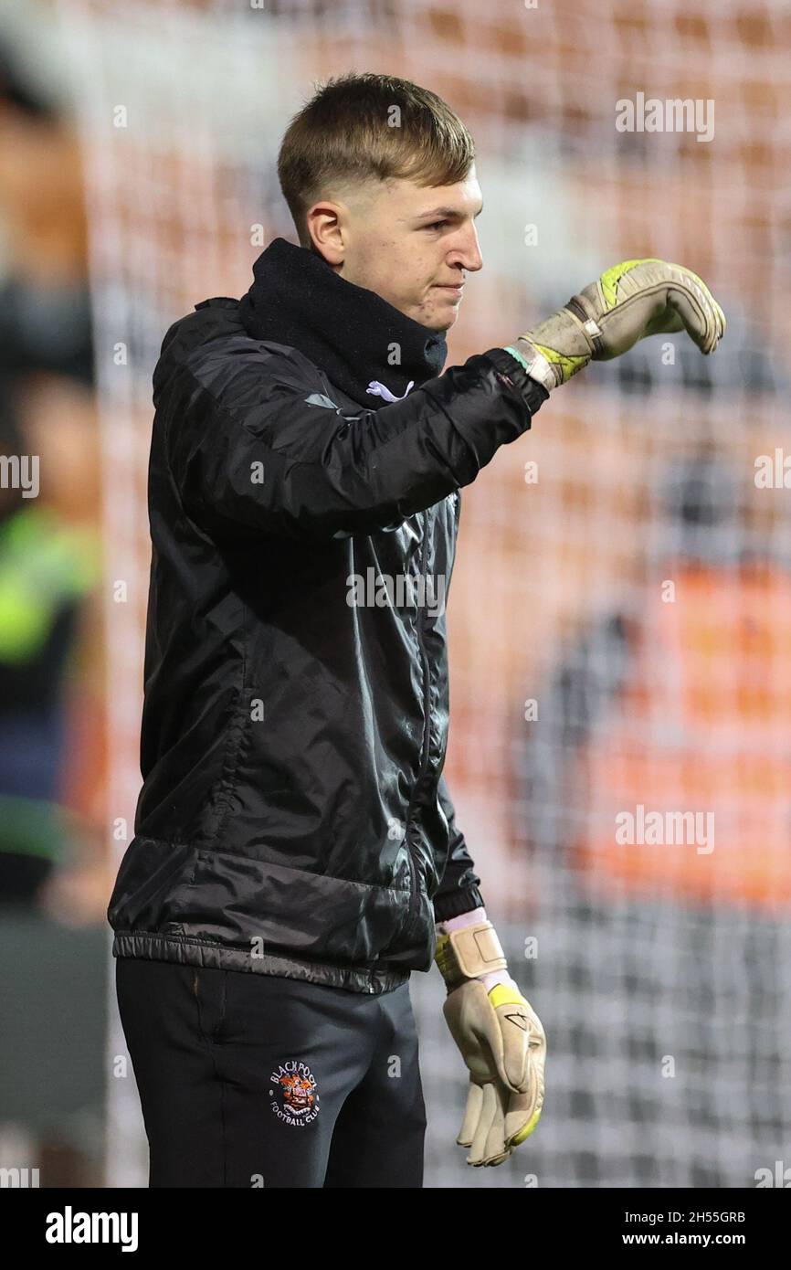 Blackpool, UK. 06th Nov, 2021. Charlie Monks goalkeeper of Blackpool FC ...