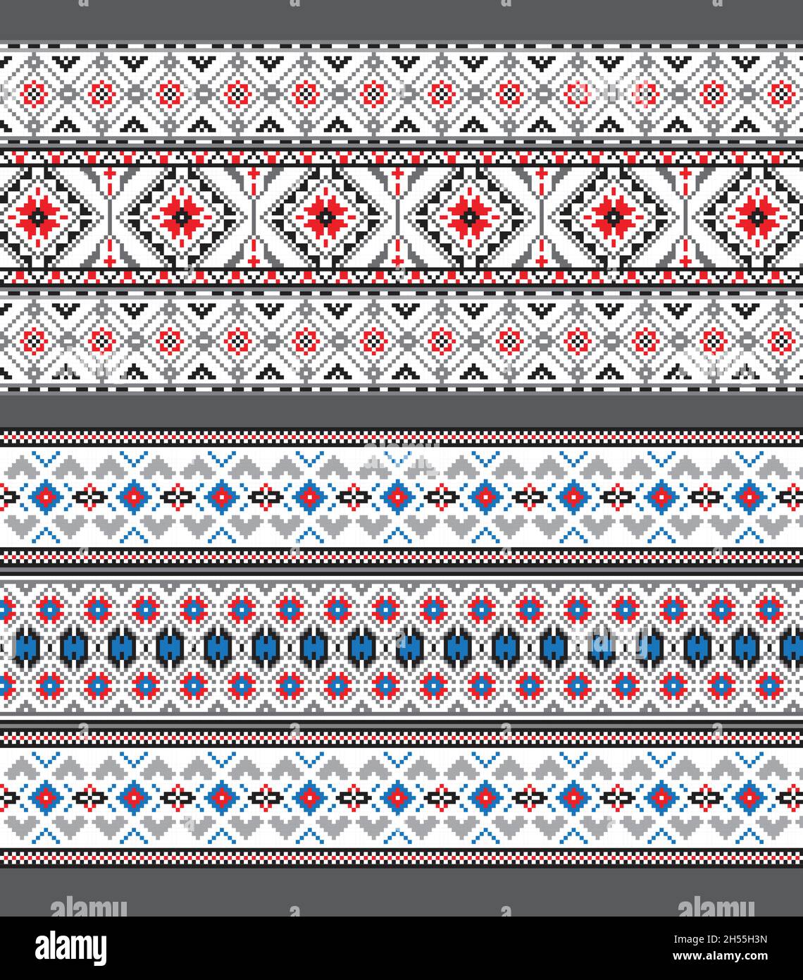Set of Ethnic ornament pattern in different colors Stock Vector Image ...