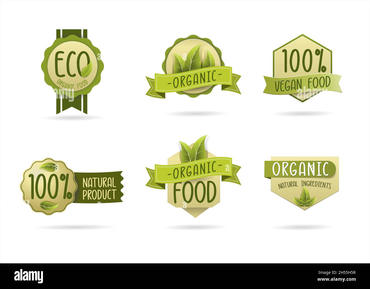 set of bio ecology icon set for food and industry Stock Vector Image ...