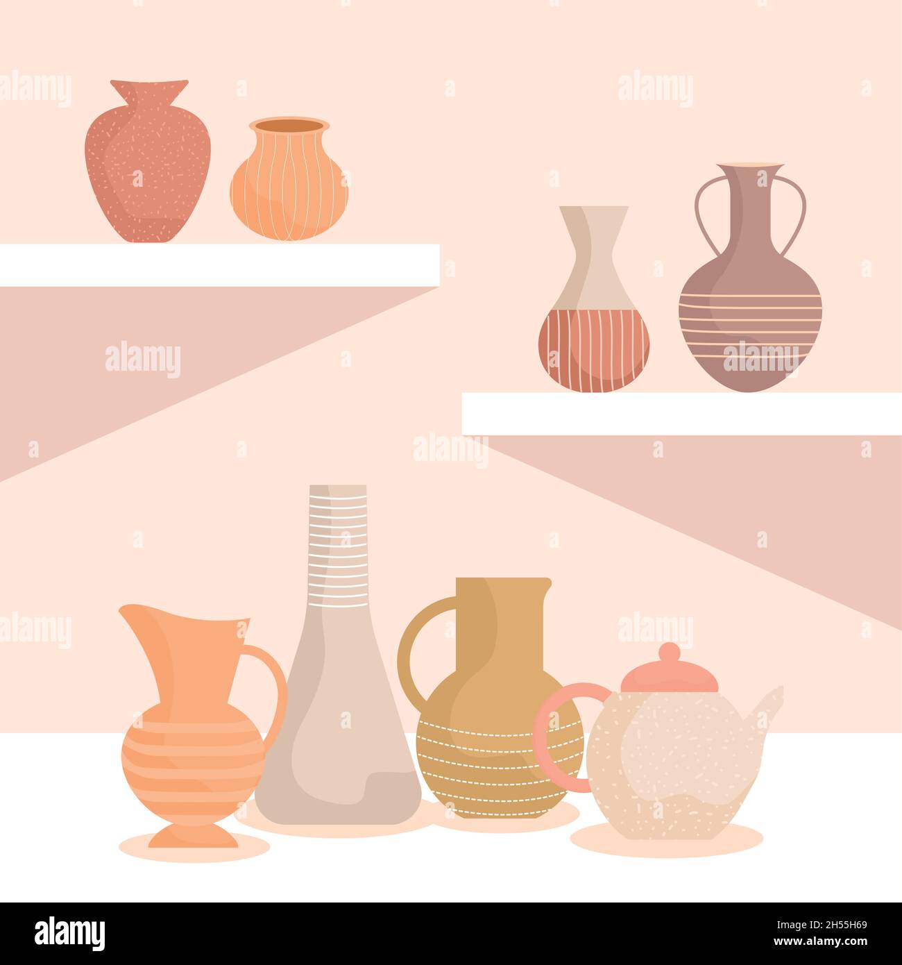 pottery jars card Stock Vector Image & Art - Alamy