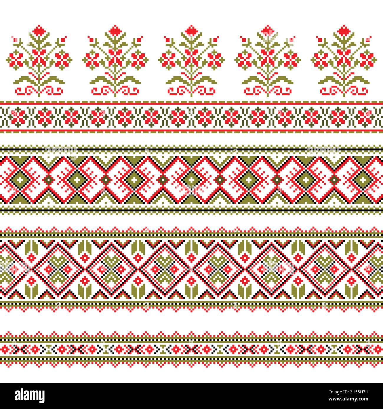 Set of Ethnic ornament pattern in different colors Stock Vector Image ...