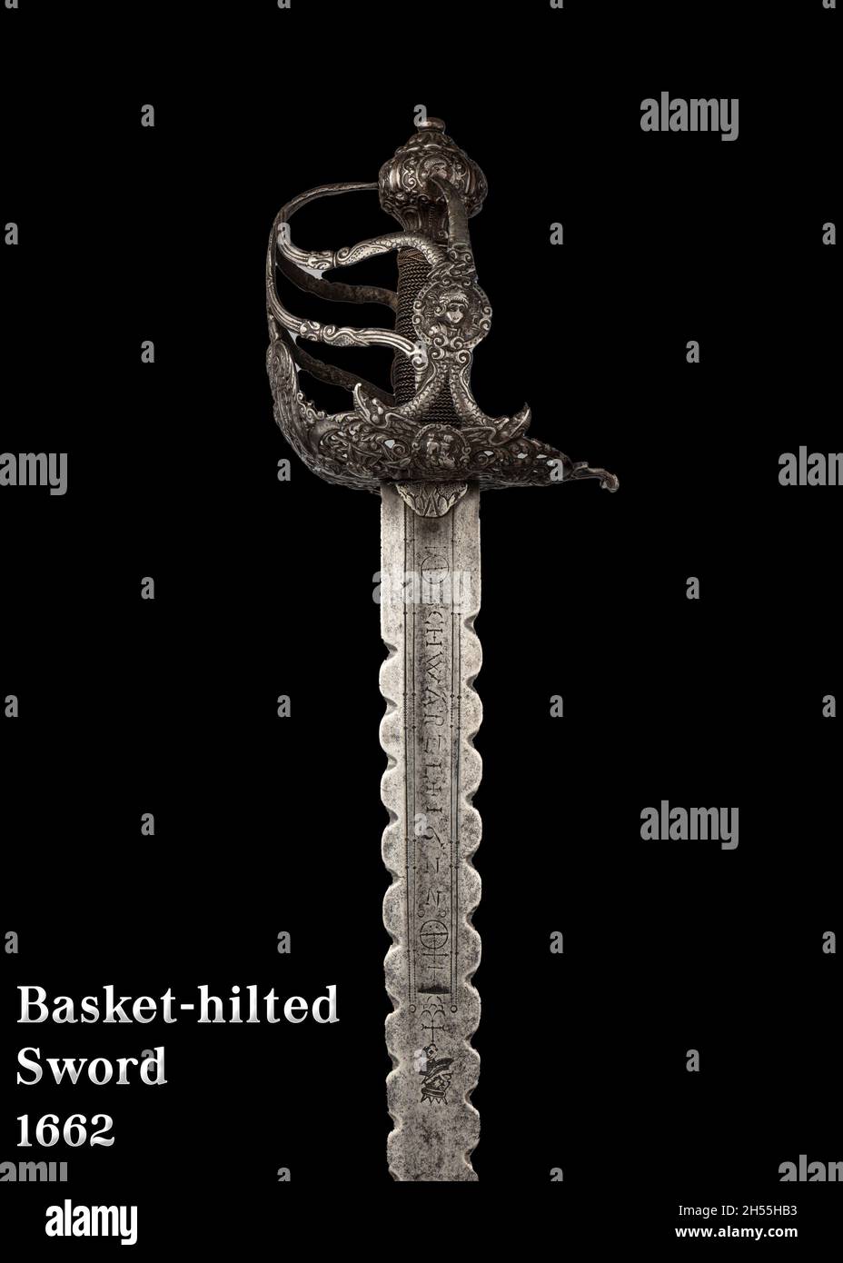 Antique vintage sword isolated on black background Stock Photo - Alamy