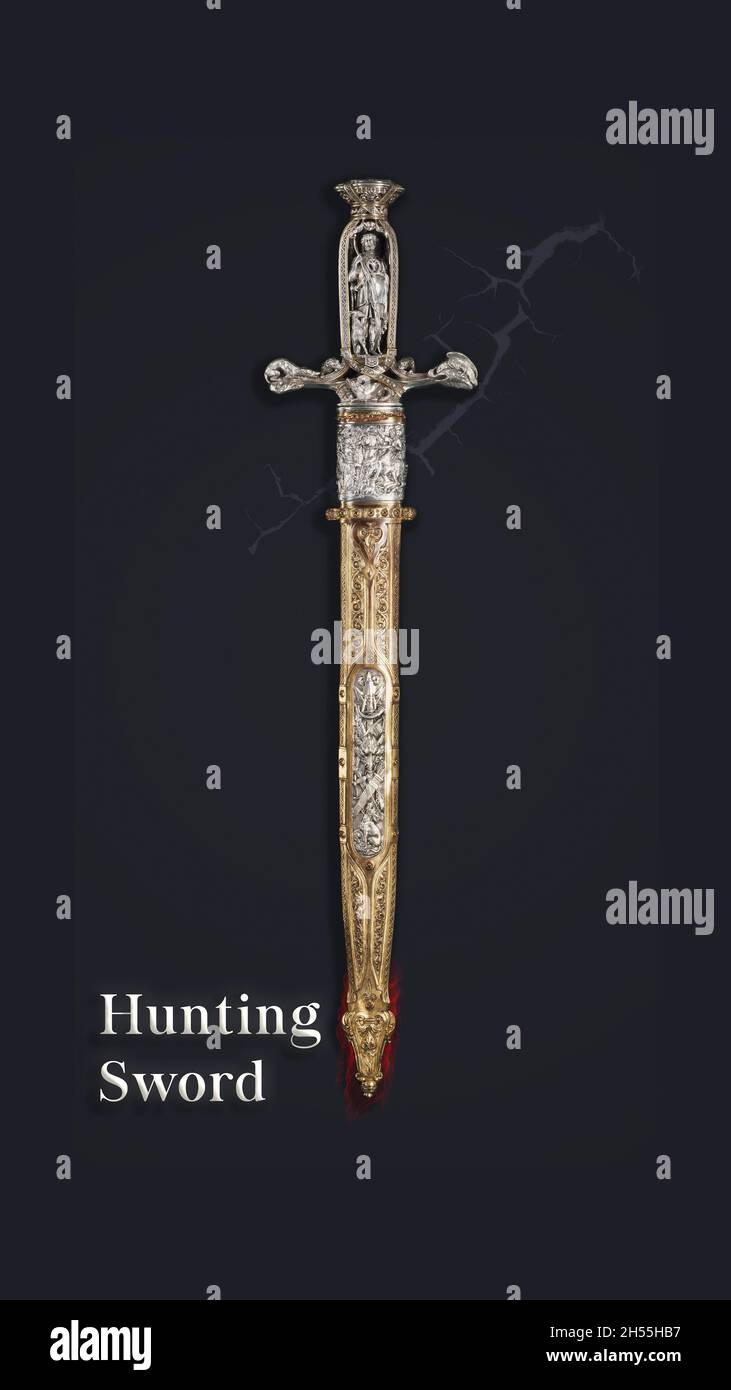 Antique vintage sword isolated on black background Stock Photo - Alamy