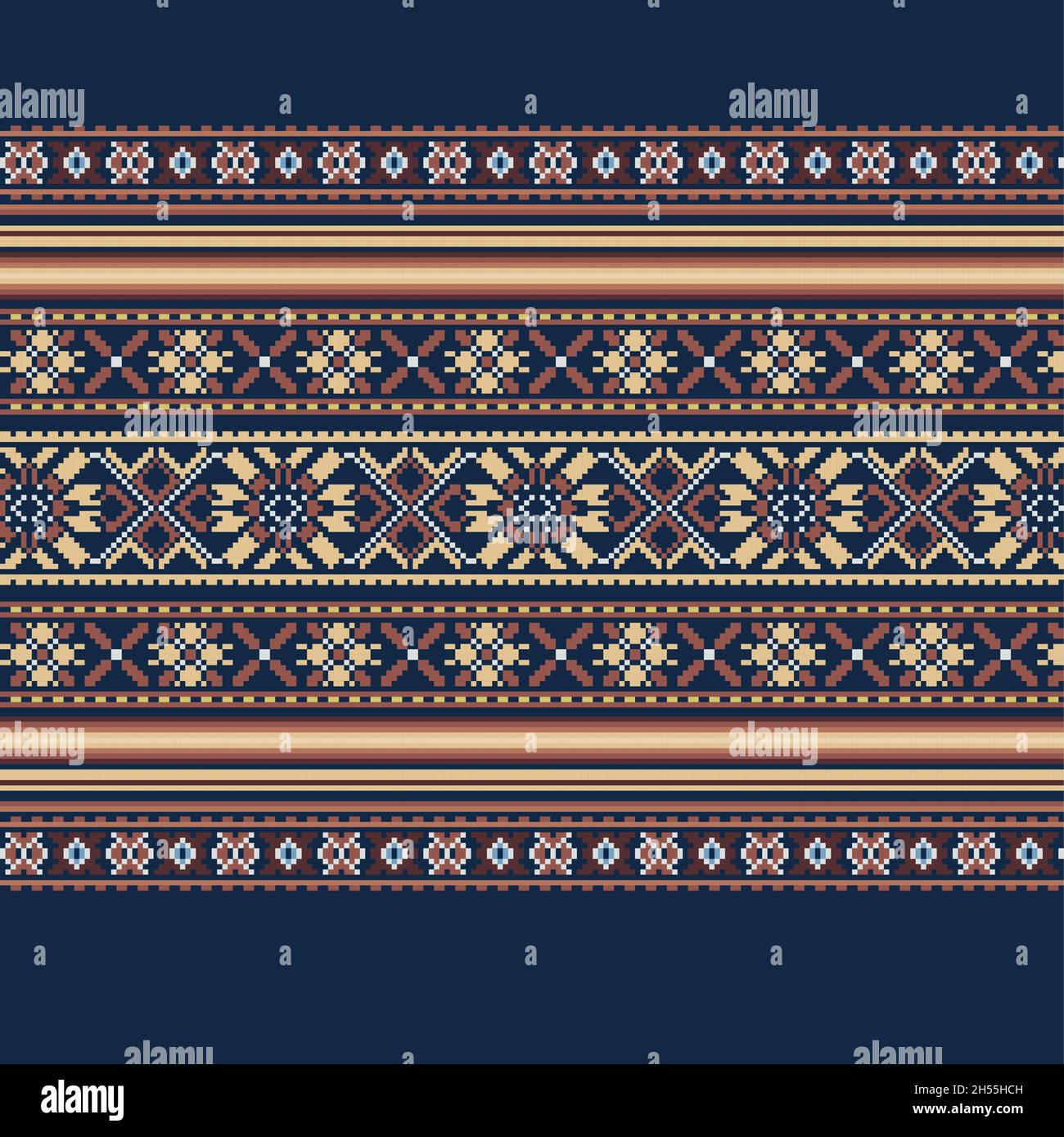 Ethnic ornamental background in blue and brown colors Stock Vector ...