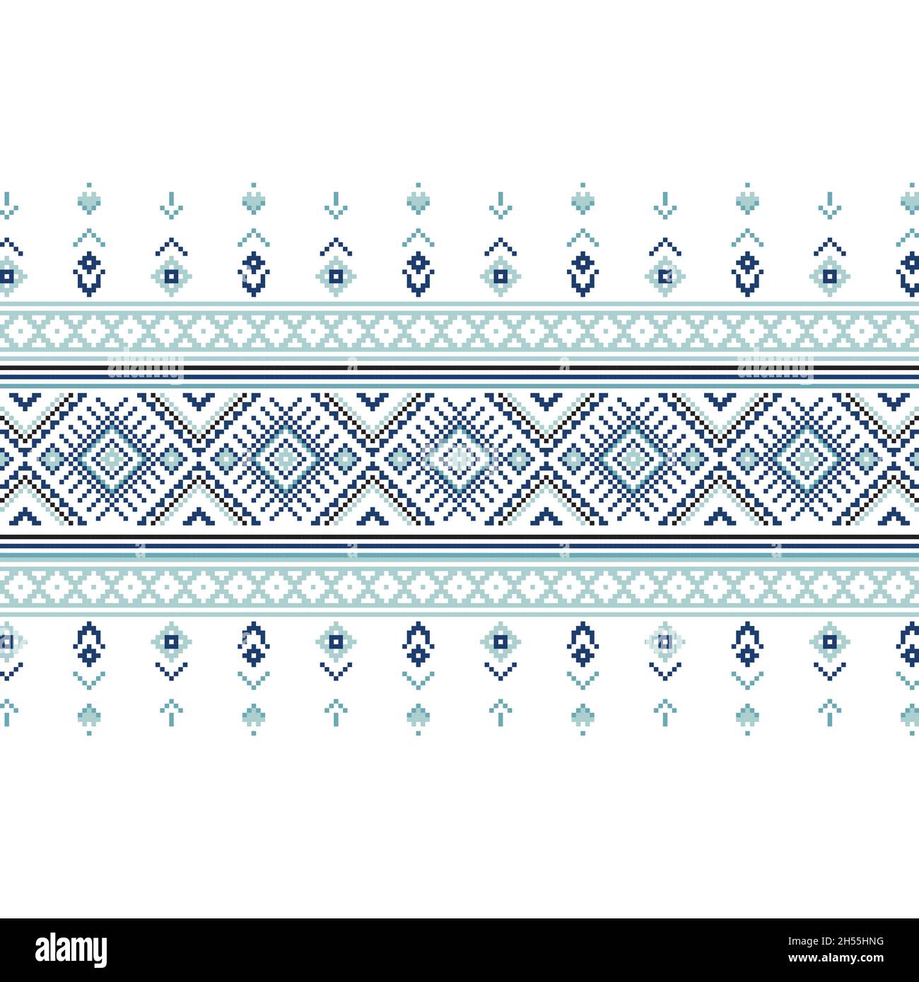 Set of Ethnic ornament pattern in blue colors Stock Vector Image & Art ...