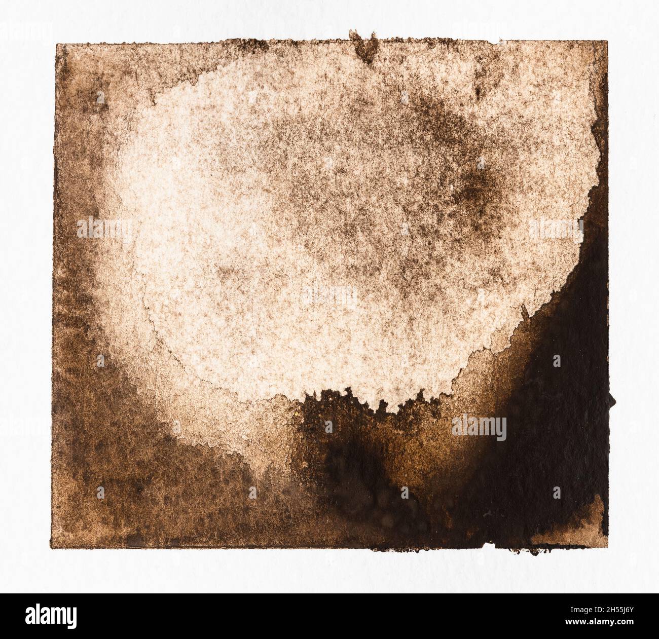 example of aquarelle painting technique hand-drawn in sepia colour on ...