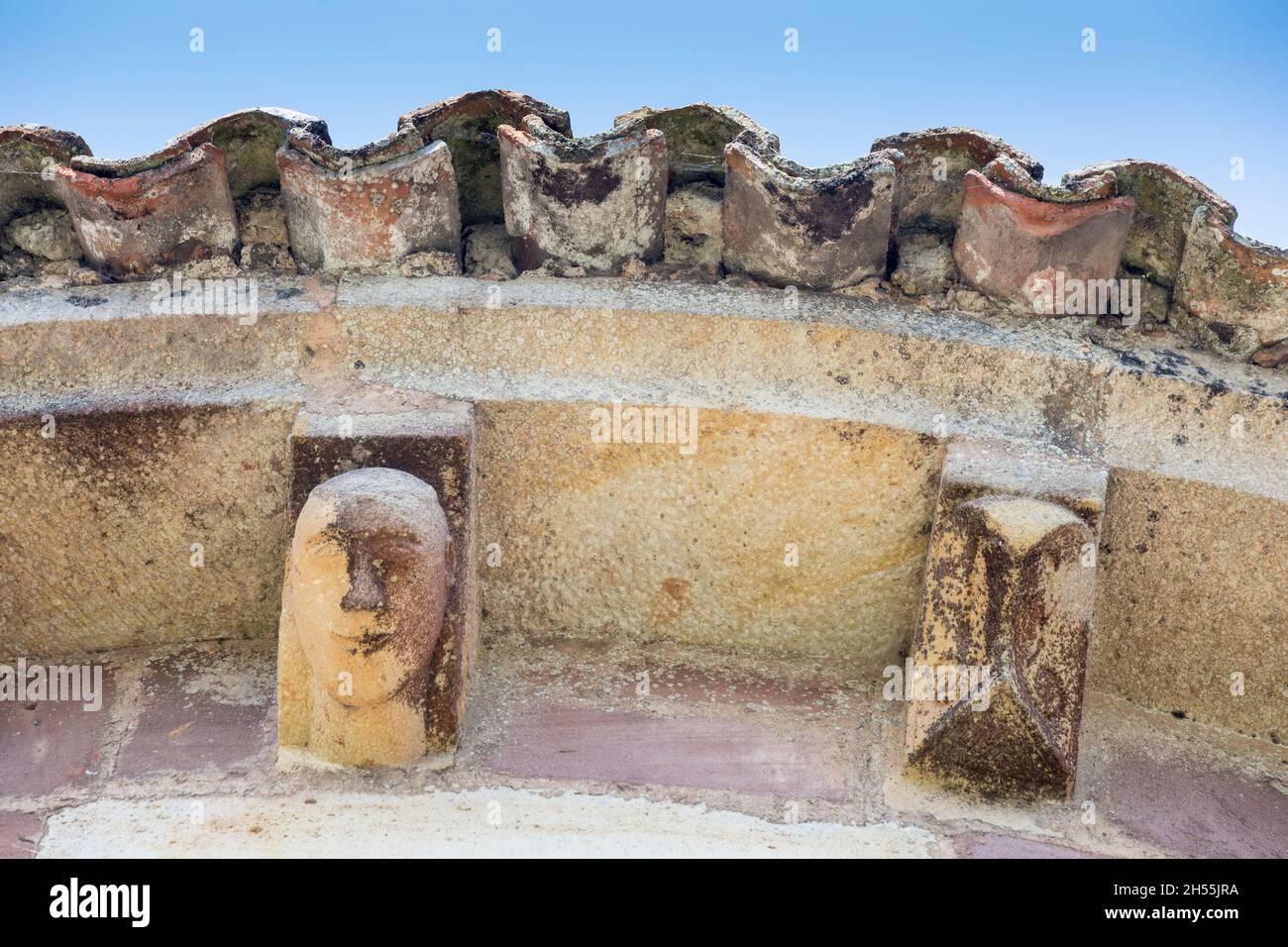 A Church of San Juan de Amandi, Villaviciosa, Asturias. detail of ...